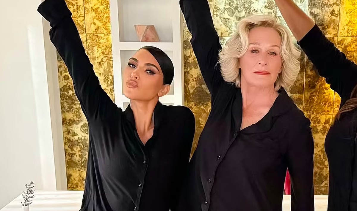Glenn Close revela festa do pijama com Kim Kardashian que teve sessão ...