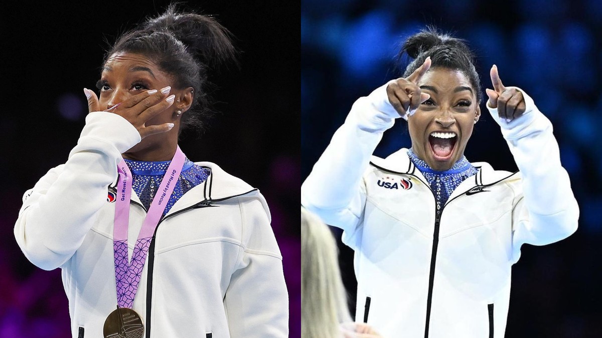 Simone Biles revela que choro no pódio do mundial não foi de emoção ...