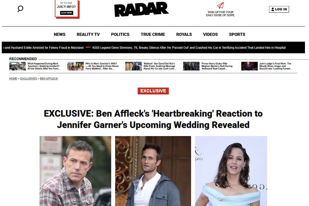 Ben Affleck está arrasado com notícia de que Jennifer Garner, sua ...