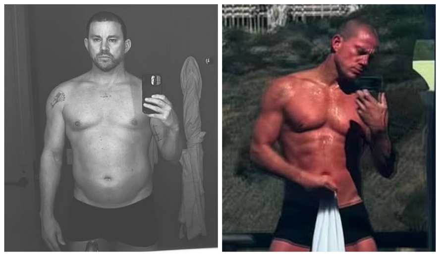 Channing Tatum mostra antes e depois de enxugar 13 kg que ganhou para ...