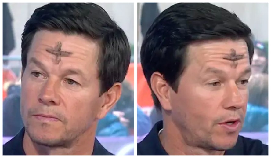 Mark Wahlberg aparece com cruz pintada na testa em entrevista e diz ser ...