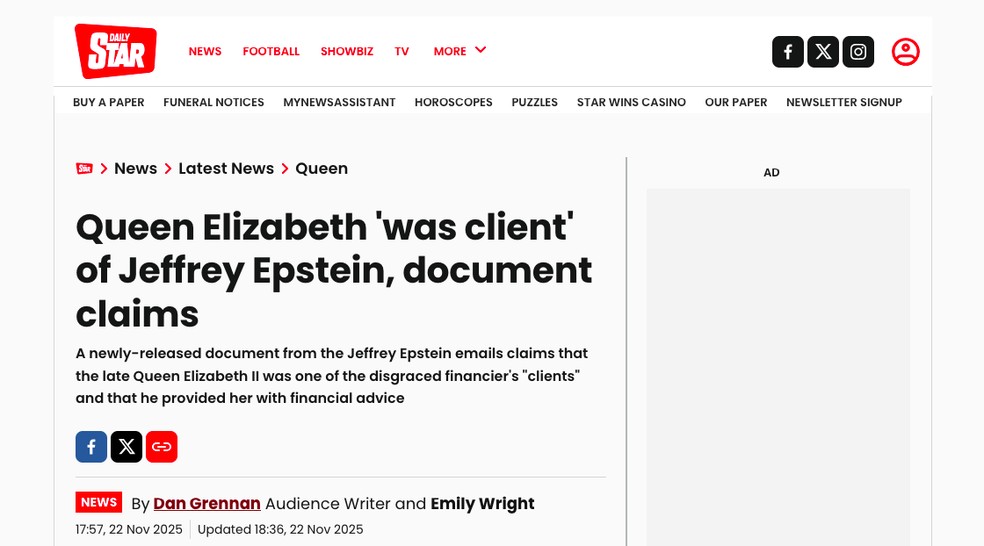 Rainha Elizabeth II também foi 'cliente' de Jeffrey Epstein, revelam ...
