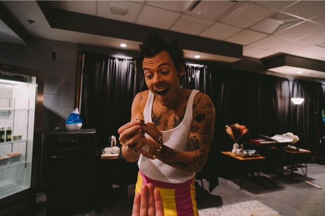 Harry Styles é atingido no olho por objeto durante show e fãs se ...