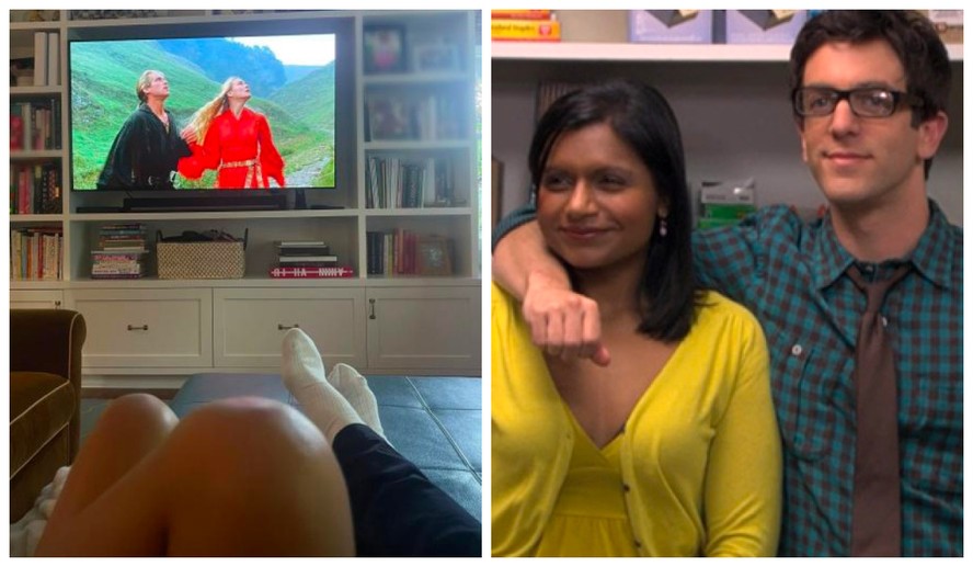 Atriz mostra cineminha em casa com ex-colega da série 'The Office' após ...