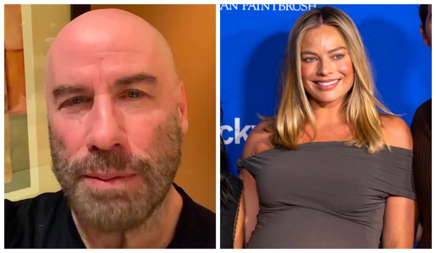 John Travolta se derrete por Margot Robbie e revela detalhes de encontro dos dois em Hollywood ...