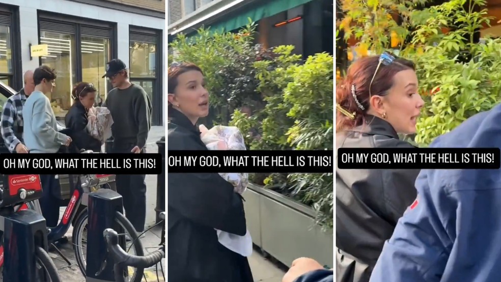 Millie Bobby Brown afasta paparazzi de sua bebê, e internautas criticam postura passiva do ...