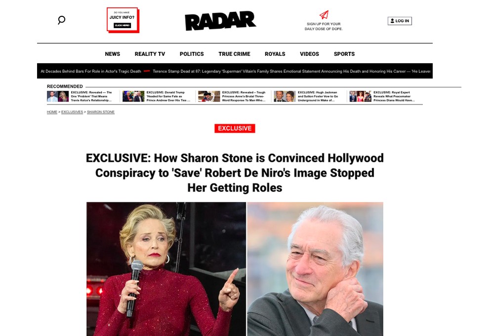 Sharon Stone acredita ter sido sabotada no auge da carreira para ...