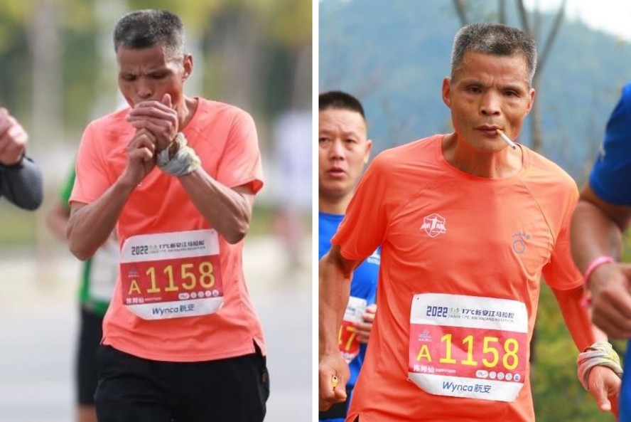 Maratonista chinês viraliza ao completar maratona de 42 km fumando cigarros