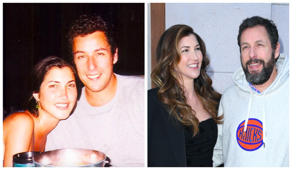 Adam Sandler, de tênis e camisa florida, destoa de esposa e filha de 14 ...