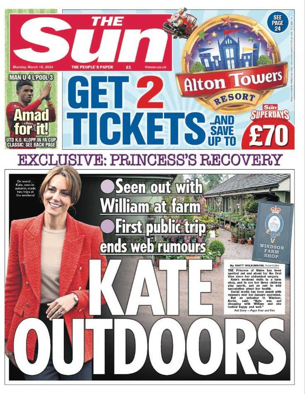 Kate Middleton é vista pela primeira vez em público após cirurgia e ...